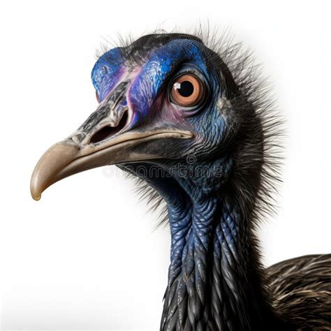 High Resolution Cassowary Photo On White Background With Soft Lighting