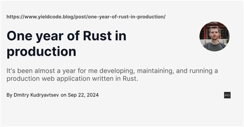 🚀 Adam Urban On Linkedin One Year Of Rust In Production Dmitry