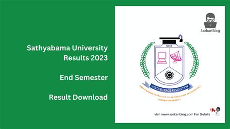 Sathyabama University Results 2023 End Semester