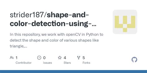 issues · strider187 shape and color detection using opencv · github