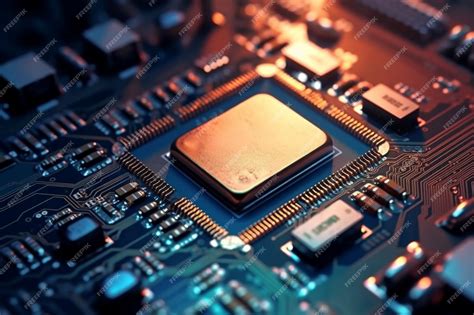 Premium Photo Microscopic Focus On Computer Processor Within The