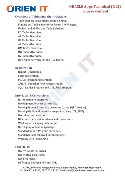Oracleapps Technical Trainining In Hyderabad Pdf