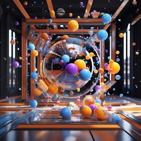 Premium Ai Image 3d Rendering Of Colorful Spheres Floating In An Empty Room