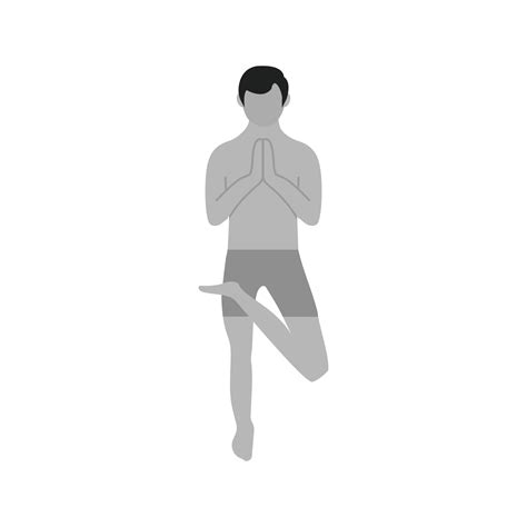 Tree Pose Left Flat Greyscale Icon Vector Art At Vecteezy