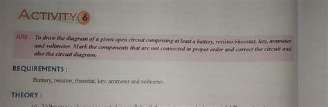 AlM To Draw The Diagram Of A Given Open Circuit Comprising At Least A B