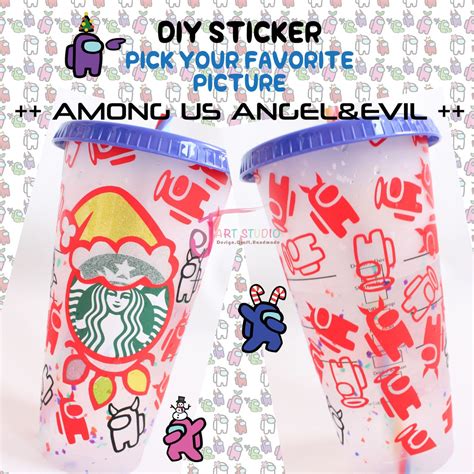 Jual New Design Diy Sticker Tumblers Reusable Sbux Full Body Among Us