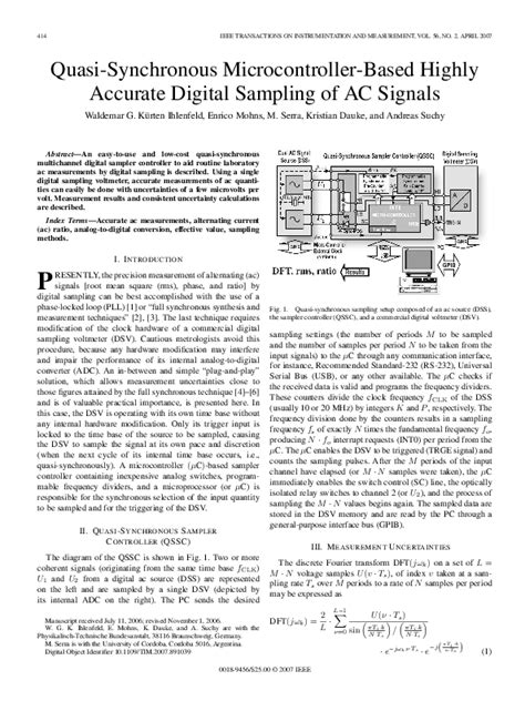 Pdf Quasi Synchronous Microcontroller Based Highly Accurate Digital Sampling Of Ac Signals