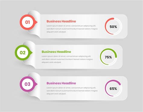Premium Vector Three Steps Minimalist Modern Infographic Template