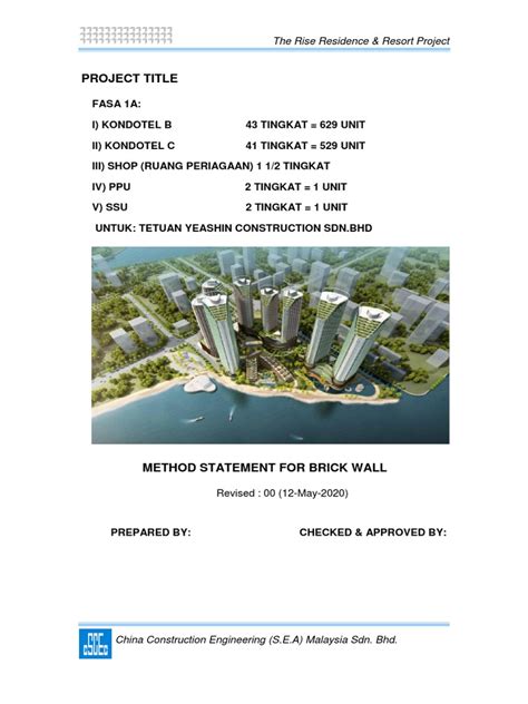 Method Statement For Brick Wall Pdf Brick Masonry