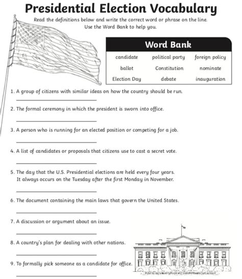 Presidential Election Vocabulary Online Exercise For Worksheets Library