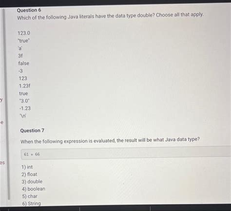 solved question 1 which of the following are valid java