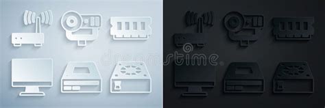 set optical disc drive ram random access memory computer monitor