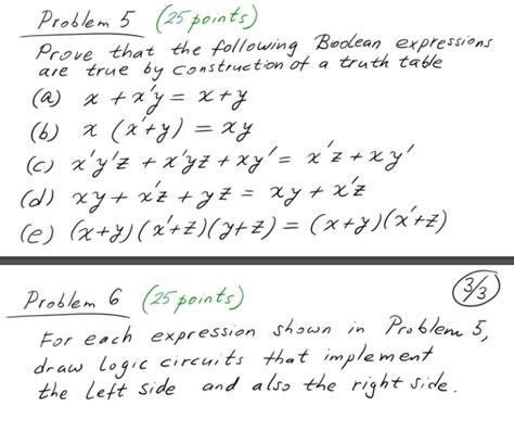 Solved Problem 5 25points Prove That The Following Boolean