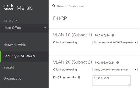 Configuring Dhcp Relay Cisco Meraki Documentation