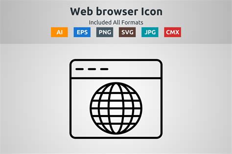 Web Browser Vector Outline Icon Graphic By Abidehtisham Creative Fabrica