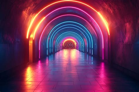 네온 터널 가상 투어 일러스트 무료 다운로드 Lovepik