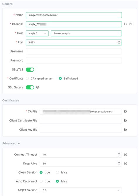 Help I Get The Following Error When Connecting To Broker Emqx Io Ca Crt With MQTT Using MQTTX