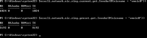 ESXi Hosts PNIC Get Rx Ring Buffer Size PowerCLI