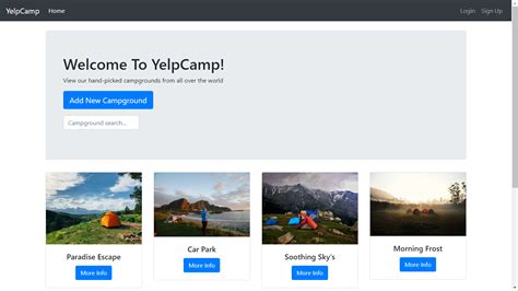 Github Notreallystaticyelpcamp Yelpcamp Is A Webapp Which Showcases Diverse Camping Grounds
