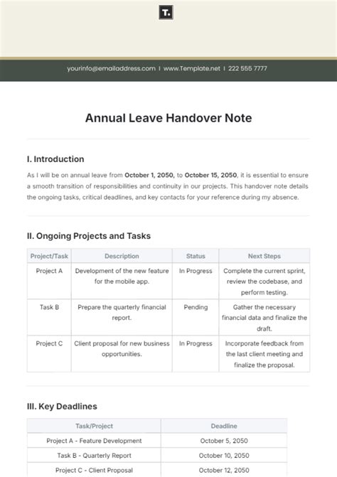 Free Handover Note Templates Editable And Printable