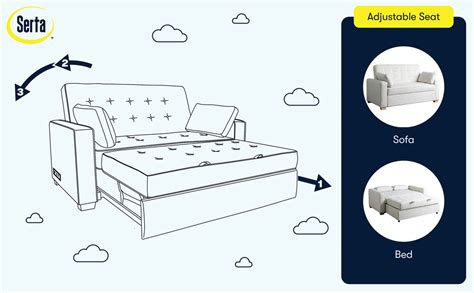 Serta® Ainsley Convertible Loveseat Sleeper Sofa 3 In 1