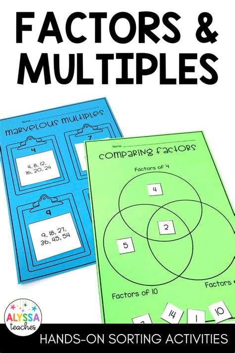 factors and multiples sorting activities factors and multiples