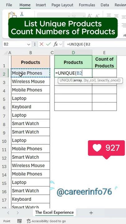 Countif Functions Together To Count Unique Values Asmr Excel Excelformula Tricks