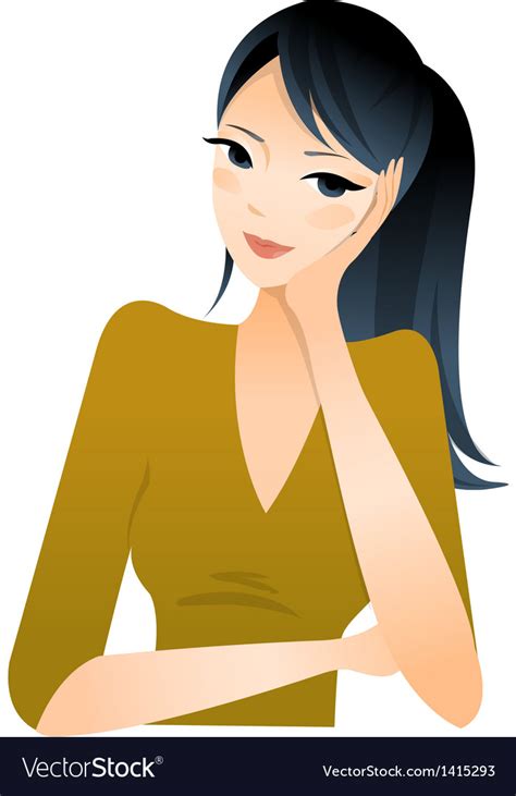 Thinking Mom Royalty Free Vector Image Vectorstock