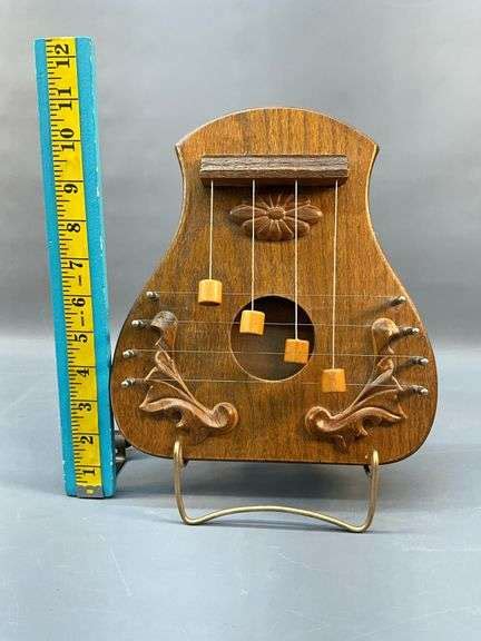 wooden door harp with four strings coastal downsizing llc