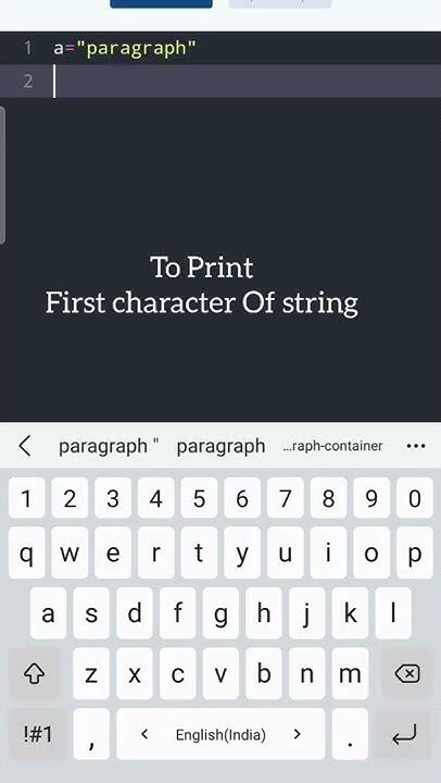 to print first character of string in python shorts python youtube