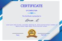 Certificate Of Completion Template Postermywall