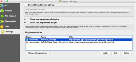 can t connect to qgis 2 18 plugin repository geographic information