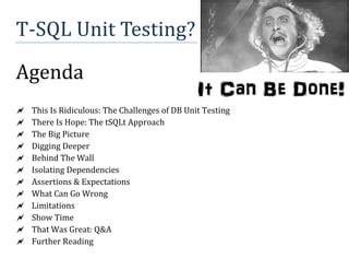 Unit Testing SQL Server PPT