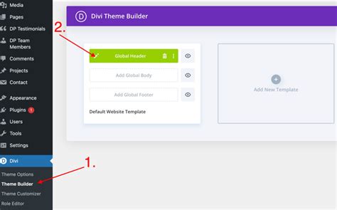 how to create a global header with divi divimode