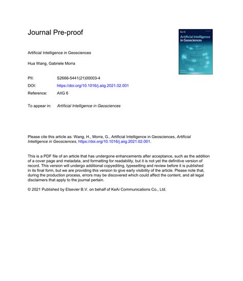 Pdf Artificial Intelligence In Geosciences