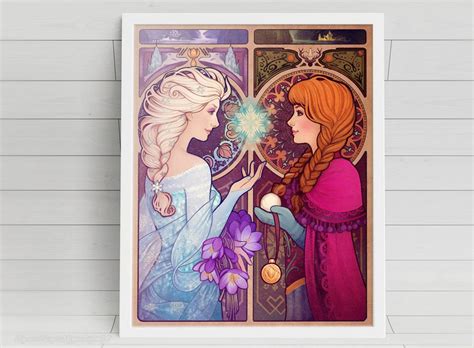 Elsa Anna Frozen Poster Print Etsy
