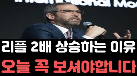 리플전망 리플ceo가 말하는 리플 가격 2배 이상 상승할 수 밖에 없는 이유 오늘 영상은 꼭 보셔야합니다 리플전망