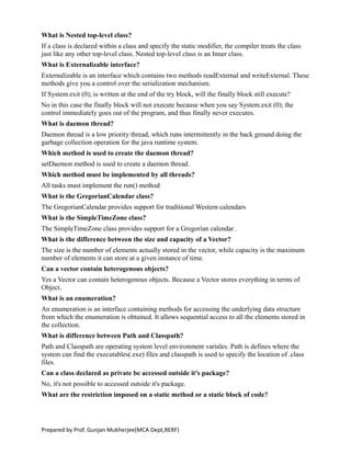 Java Questions For Interview PDF