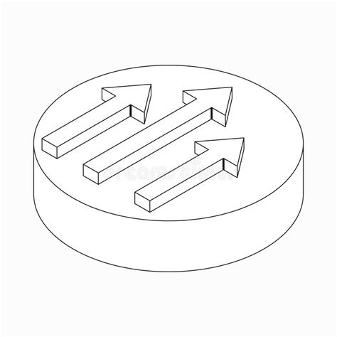 Three Classic Arrows Icon Isometric 3d Style Stock Illustration