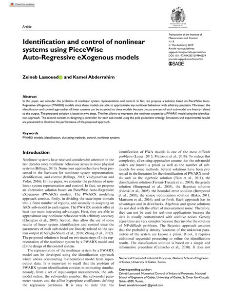 pdf identification and control of nonlinear systems using piecewise