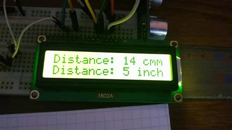 Ultrasonic Sensor Arduino Uno Lcd 1602 1 100cm Code описание на ссылку Youtube