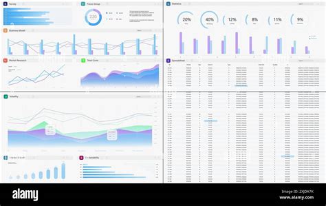3d Render Business Management Application Interface With Graphs Charts And Data Opened In