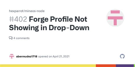 Forge Profile Not Showing In Drop Down · Issue 402 · Hexparrotmineos