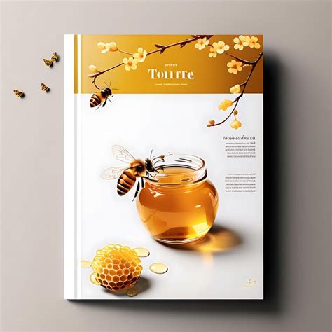 A Book With A Honey Jar And A Honey Bee On It Premium Ai Generated Image