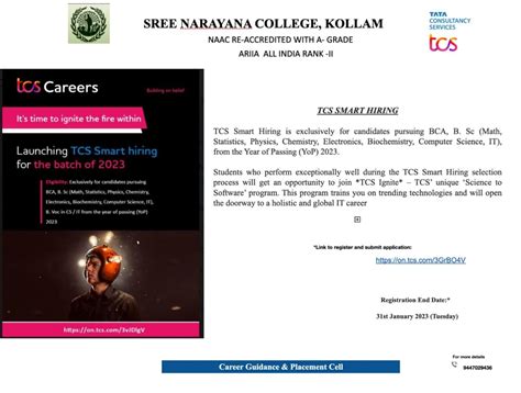 Tcs Placement Sree Narayana College