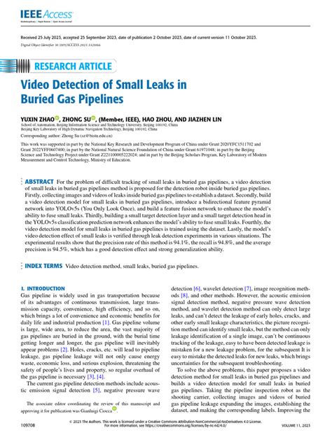 Video Detection Of Small Leaks In Buried Gas Pipelines Pdf Leak Gases