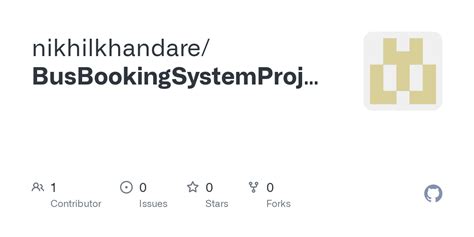 GitHub Nikhilkhandare BusBookingSystemProject