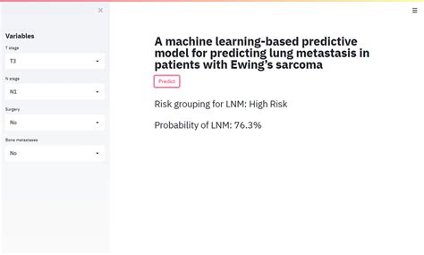 The Web Based Tool Designed For Predicting Lung Metastasis In Patients