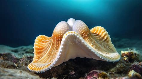 A Large Sea Shell On The Bottom Of The Ocean Floor Stock Illustration