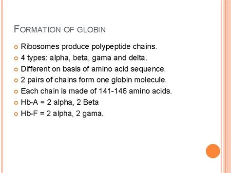 Synthesis Of Hemoglobin Hemoglobin Conjugated Protein Heme Globin